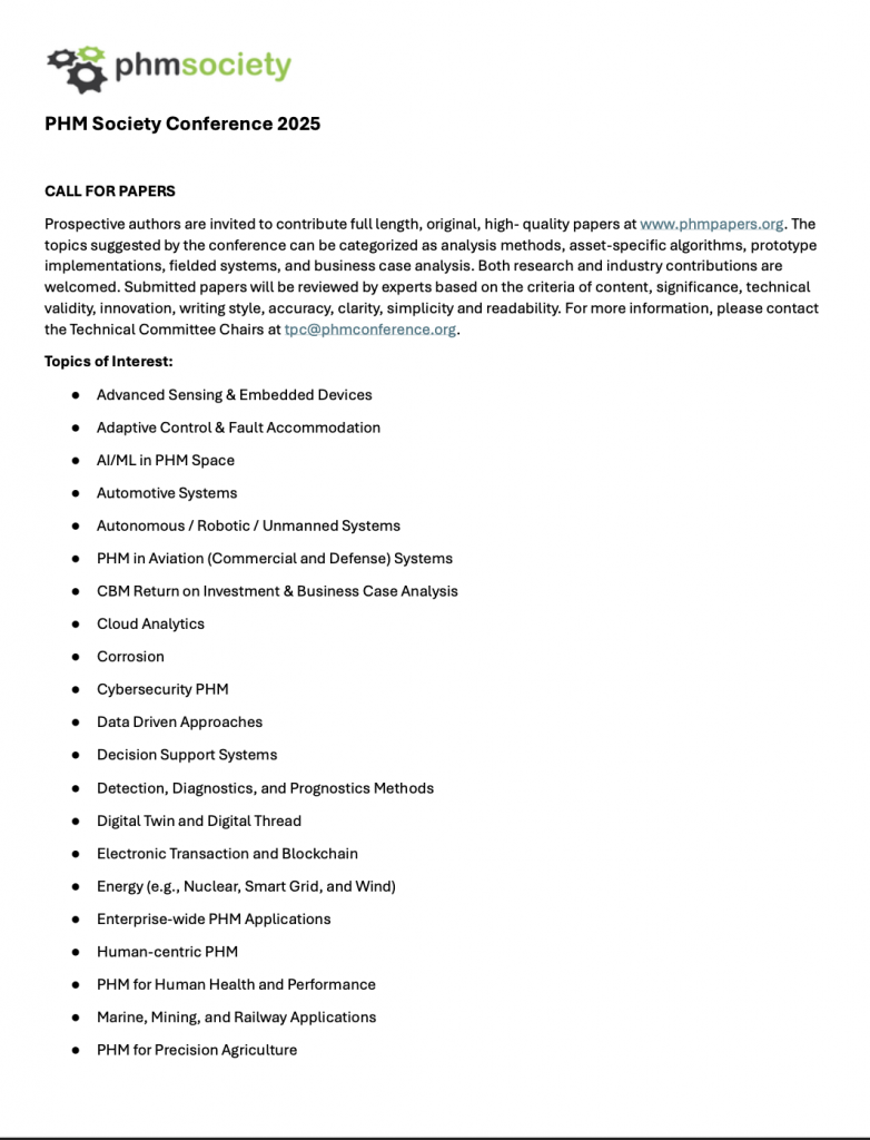 - PHM Conference 2025